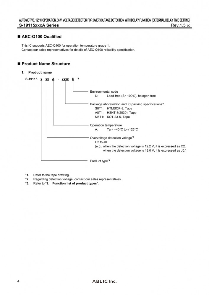ABLIC S-19115 series datasheet page 4