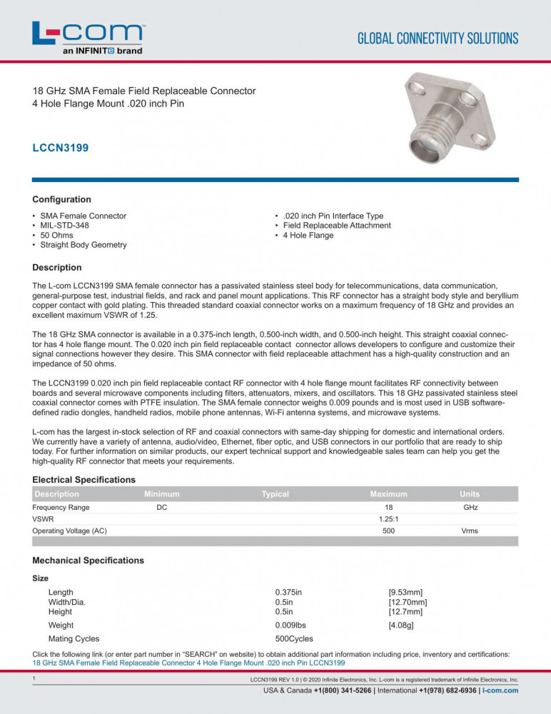 LCCN3199 technical document page 1
