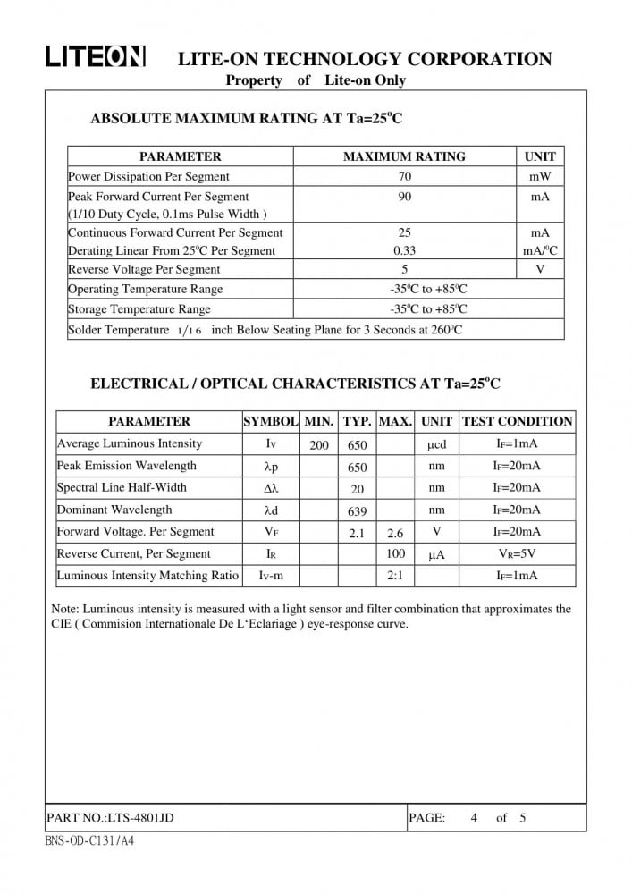 LTS-4801JD datasheet page 5