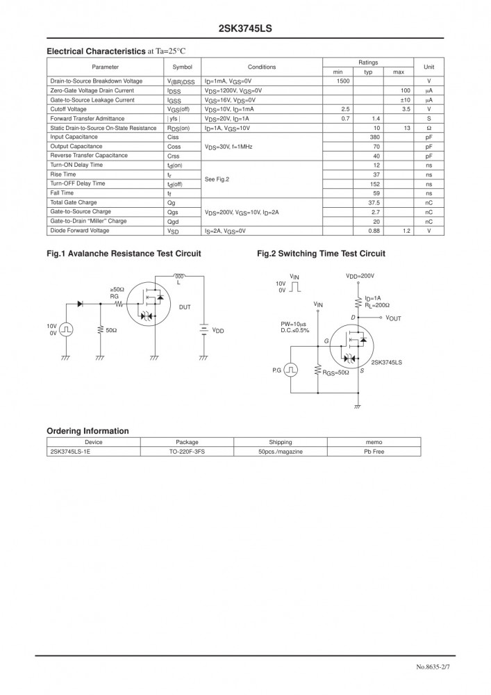 2SK3745LS datasheet page 2