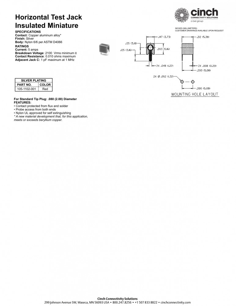 Bel Fuse 105-1102-001 technical document preview
