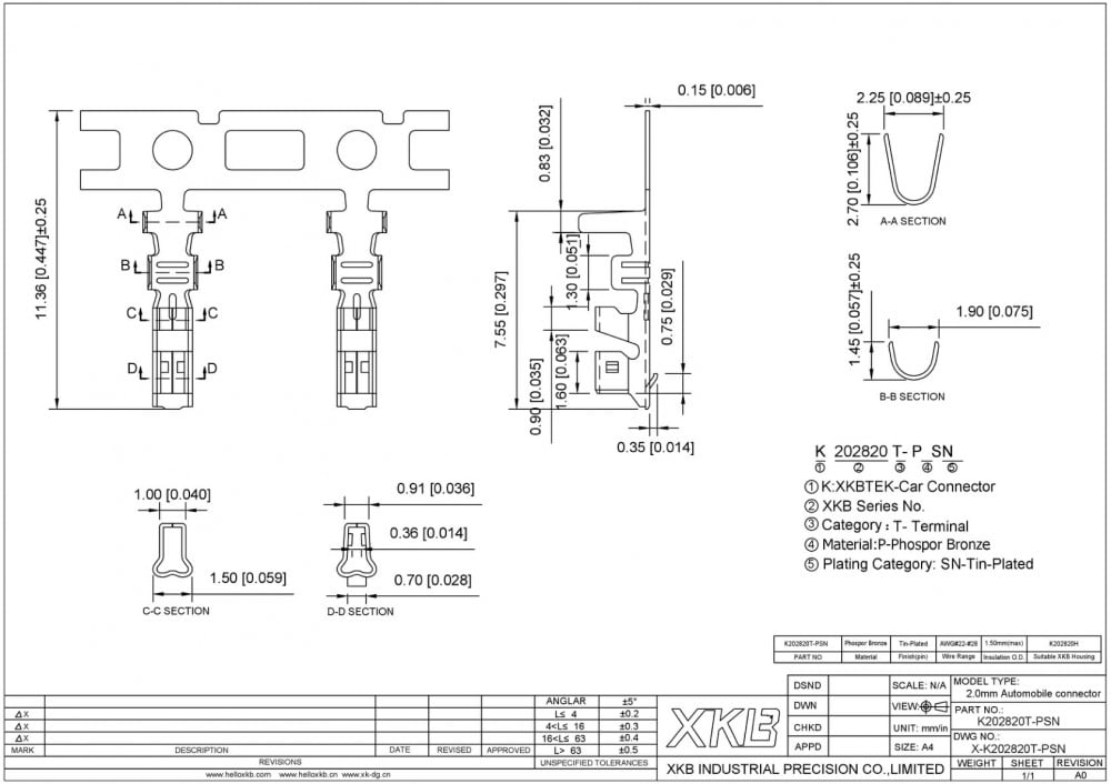 K202820T-PSN technical drawing