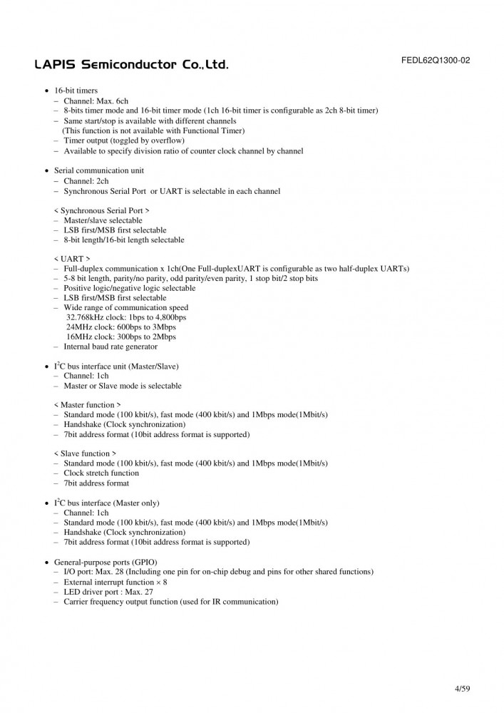 ML62Q1300 Group document page 5