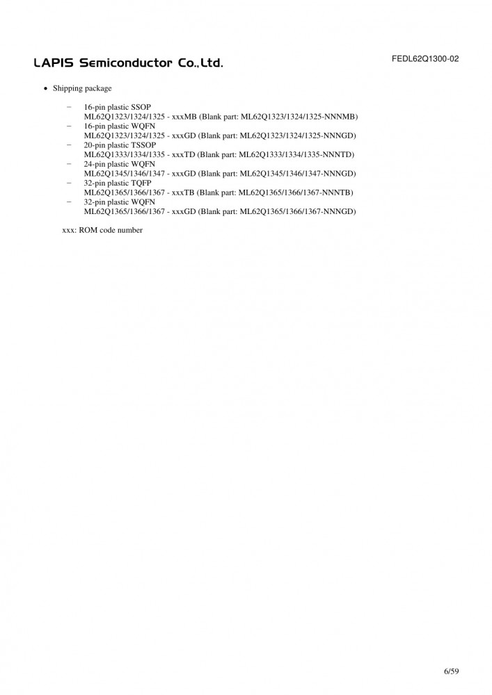 ML62Q1300 Group document page 7