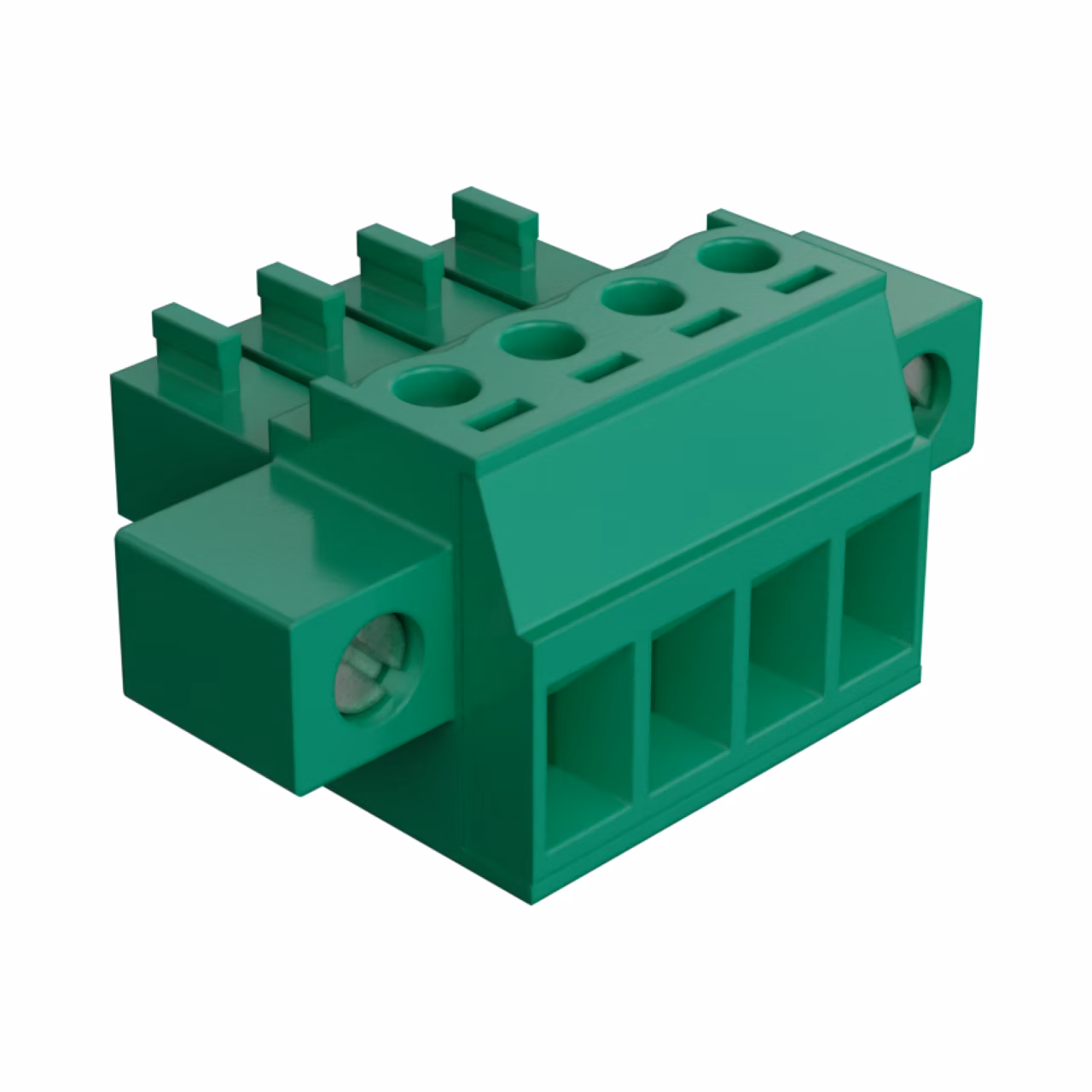 3.50mm Pitch Eurostyle Horizontal Plug, with Retention Screws, Green Housing, 4 Circuits for sale