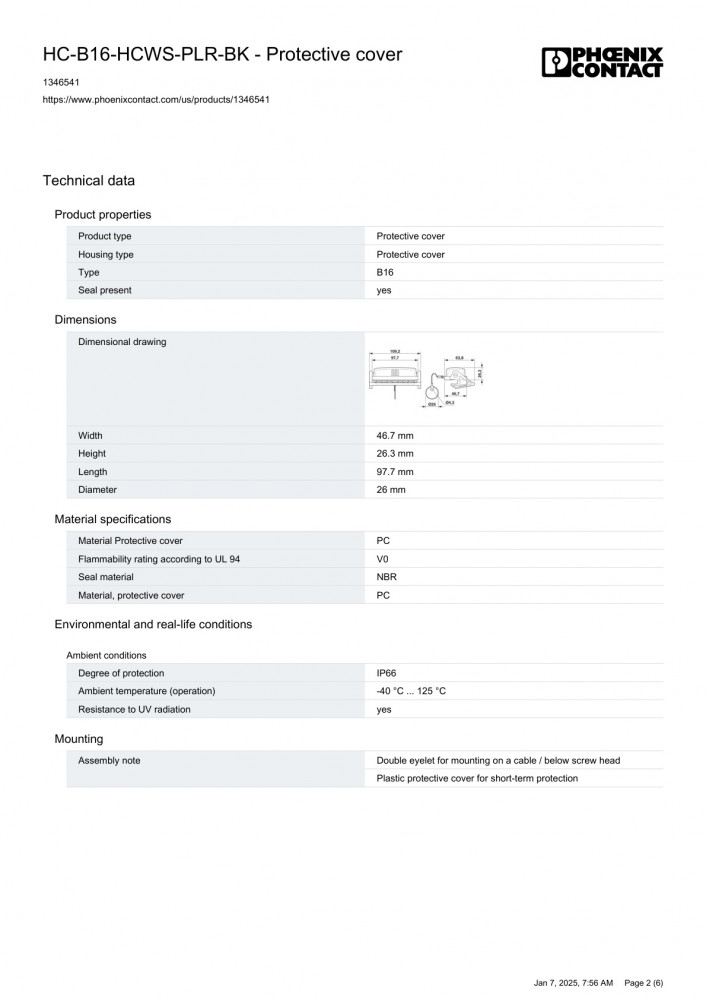 Phoenix Contact 1346541 technical document page 2