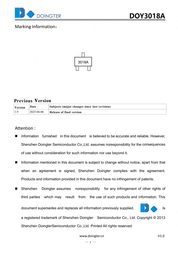 DOY3018A datasheet page 6