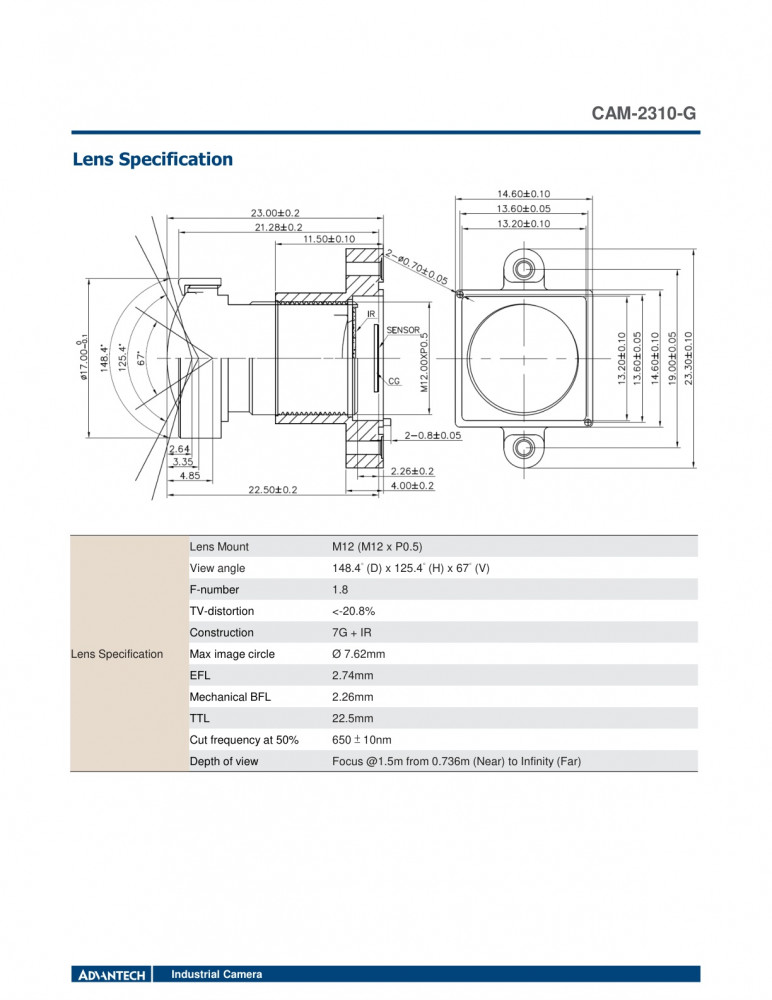 CAM-2310-G technical document page 2