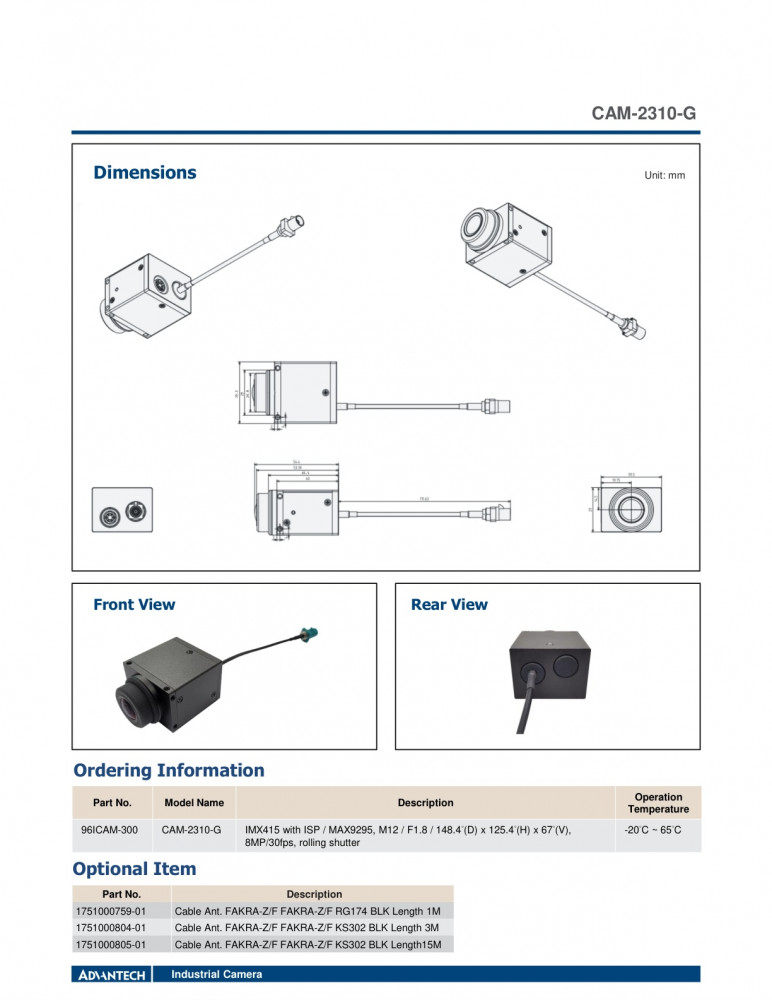 CAM-2310-G technical document page 3