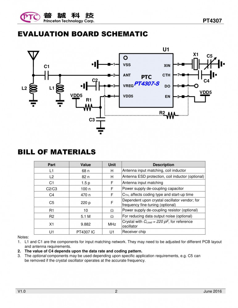 PT4307-S technical document page 2