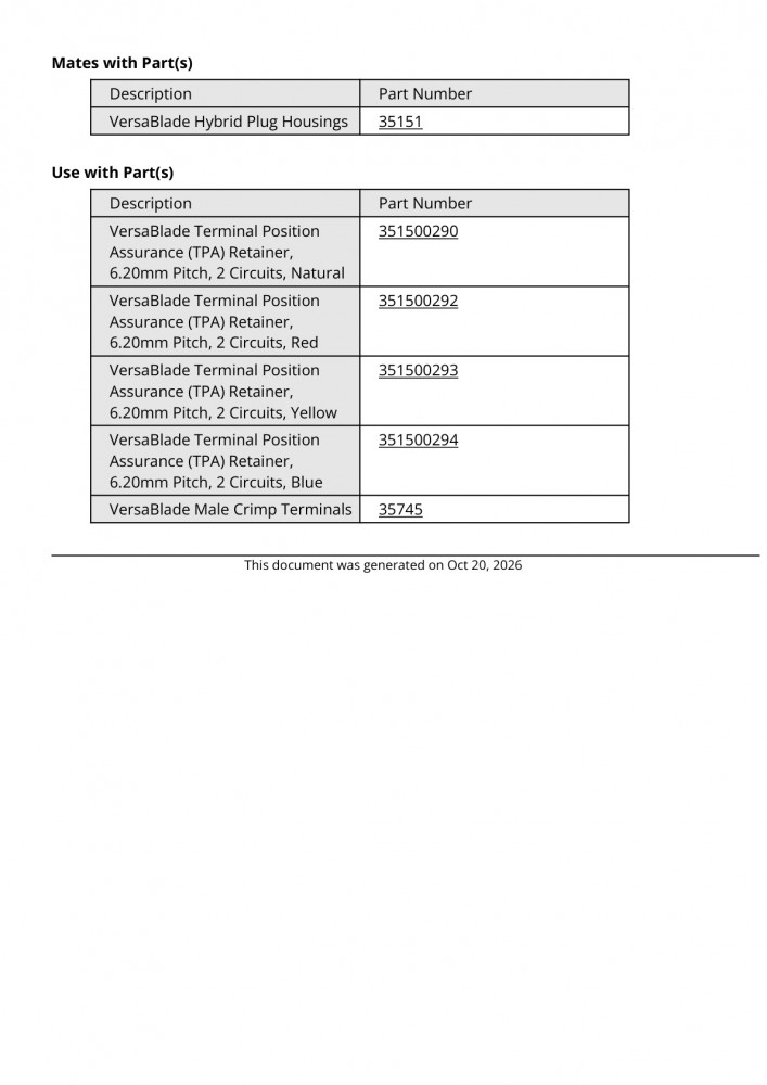 Technical document page 3 for Molex 351504219