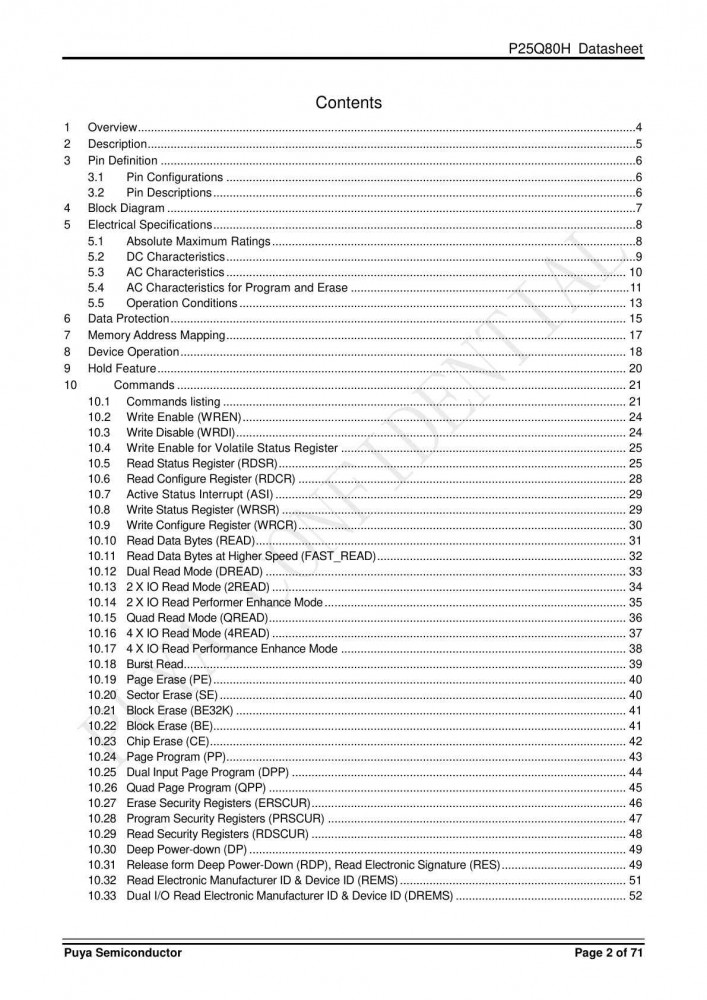 P25Q80H datasheet page 2