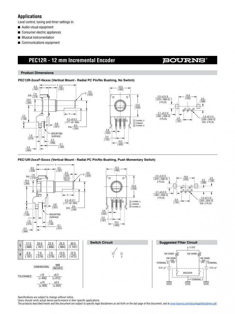 PEC12R datasheet page 2