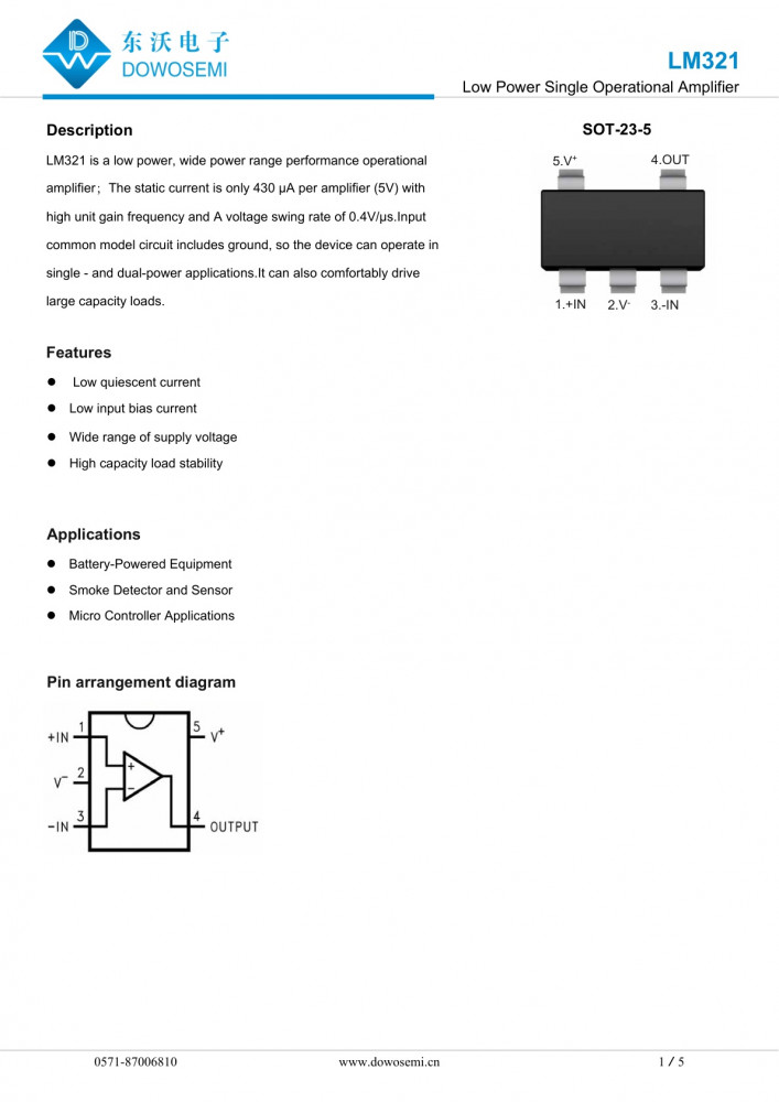 LM321 datasheet page 1
