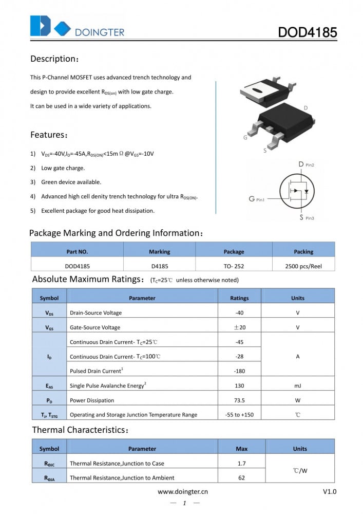 DOD4185 datasheet page 1