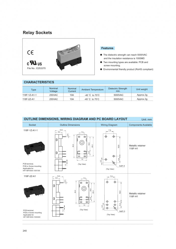 HF118F datasheet page 4