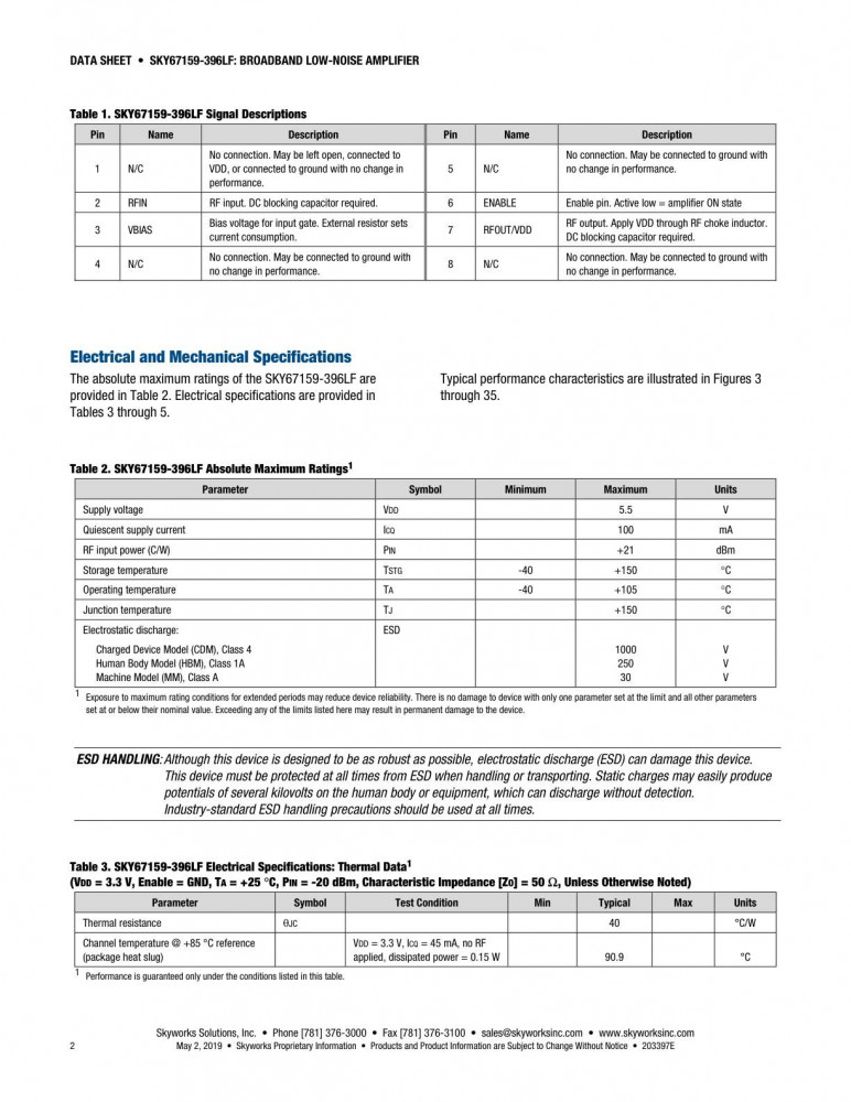 SKY67159-396LF datasheet page 2