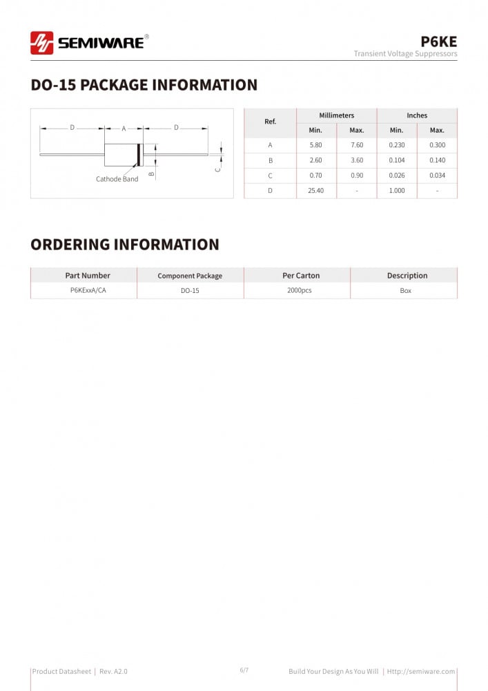 SEMIWARE P6KE500A datasheet page 6