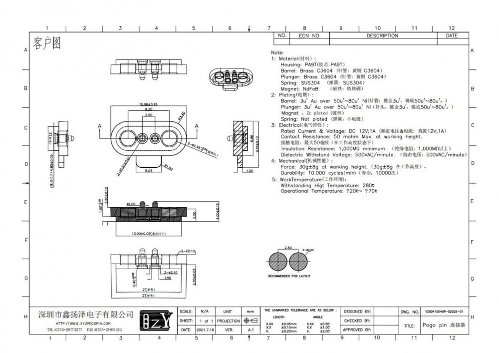 YZ00415040R-02025-01 packaging page