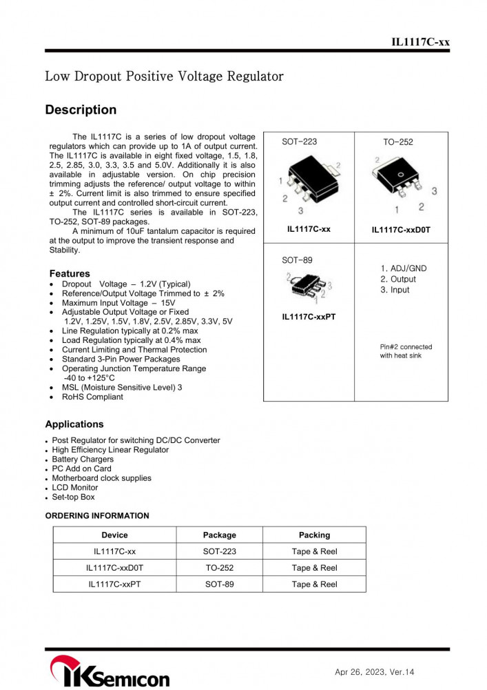IL1117C datasheet page 1