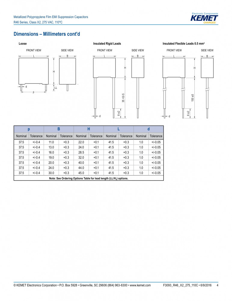 KEMET R46 datasheet page 4