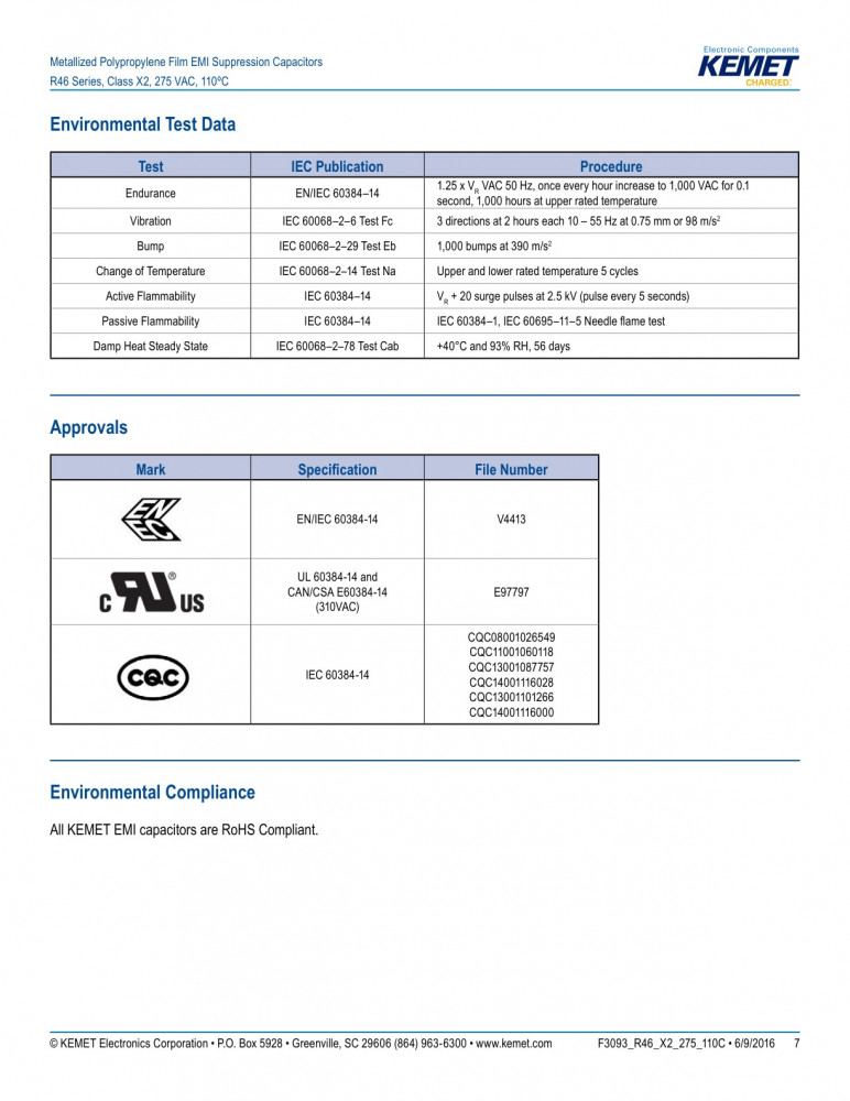 KEMET R46 datasheet page 7