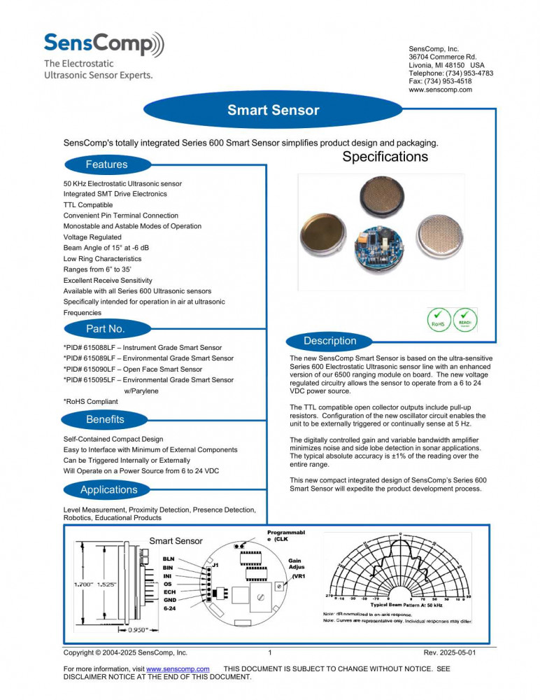 SensComp Series 600 Smart Sensor document page 1