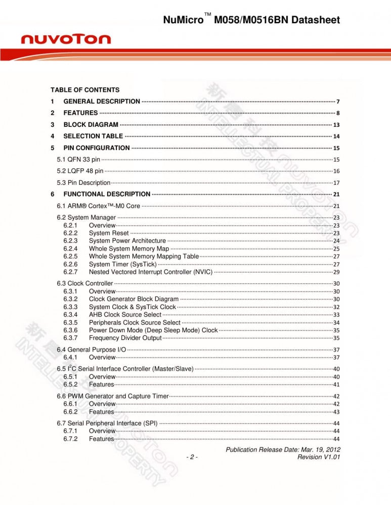 M0516LBN datasheet page 2