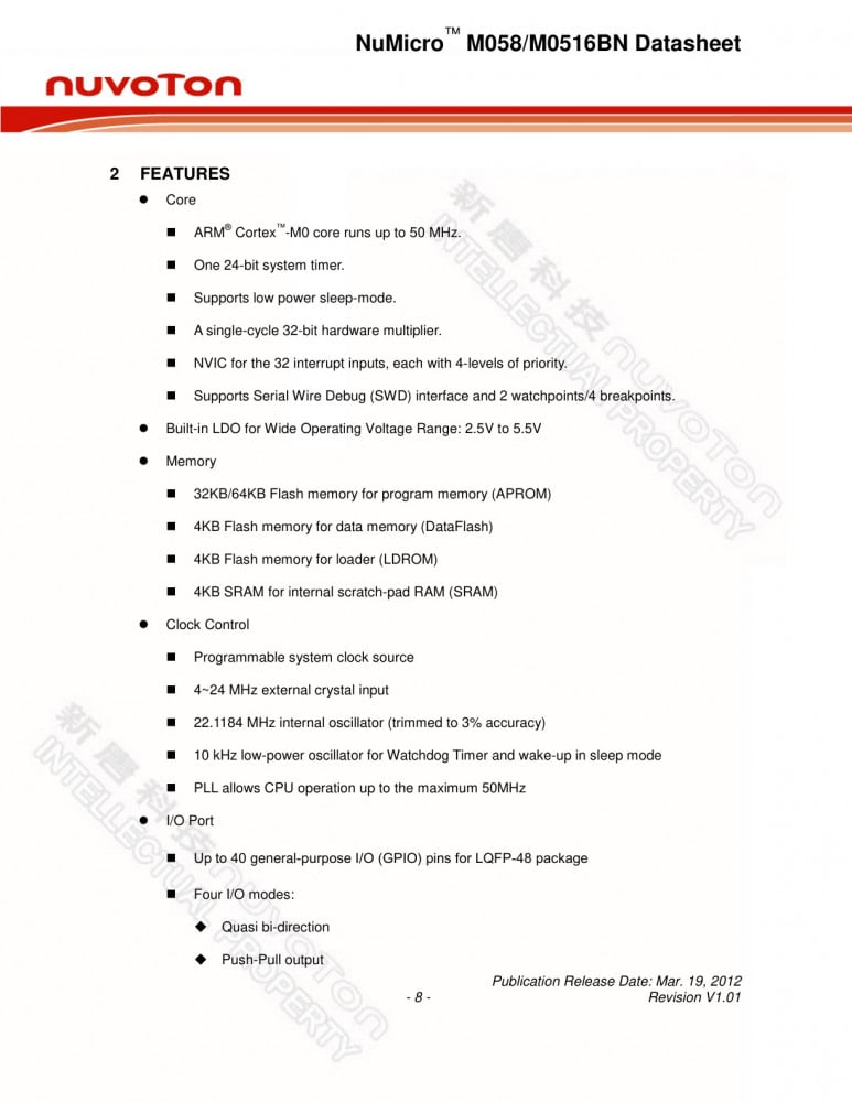 M0516LBN datasheet page 8
