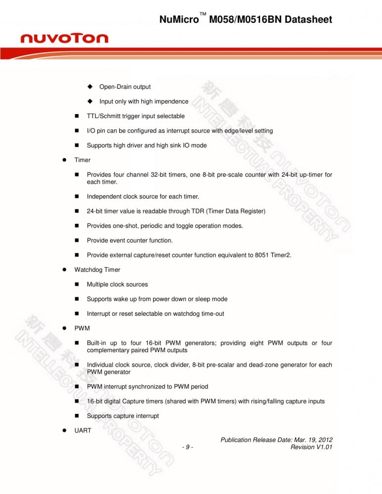 M0516LBN datasheet page 9