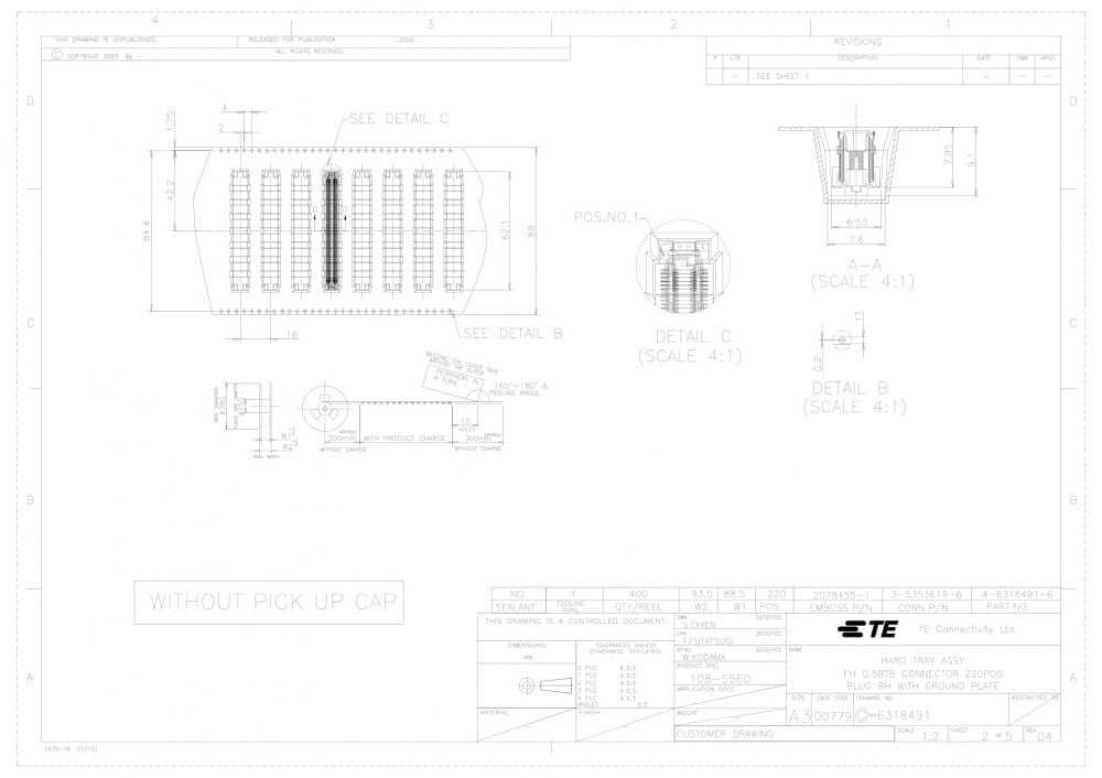 TE Connectivity 3-6318491-6 drawing sheet 2
