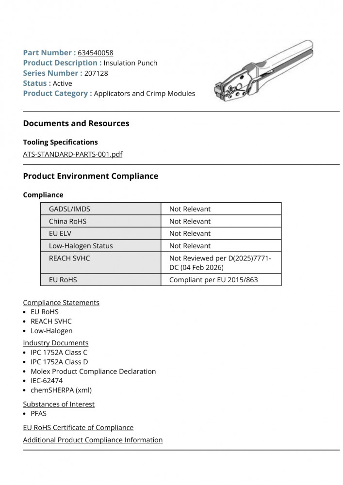 Tooling document image, page 1