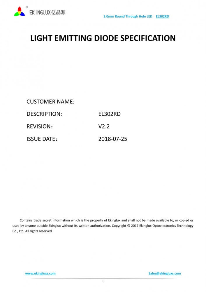 EL302RD datasheet page 1
