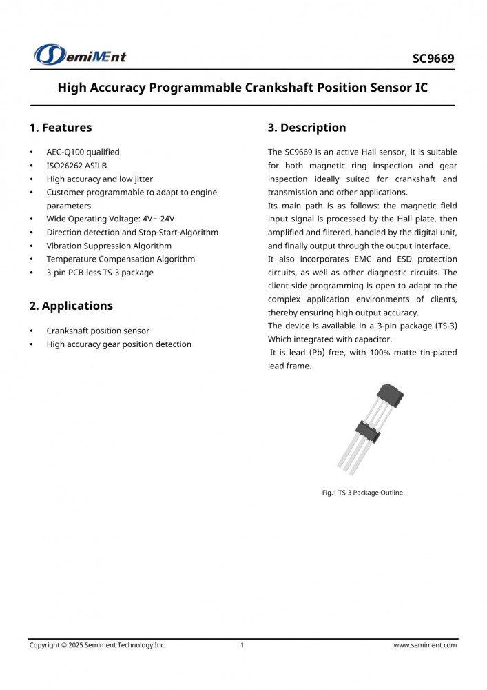 SC9669T3 datasheet page 1