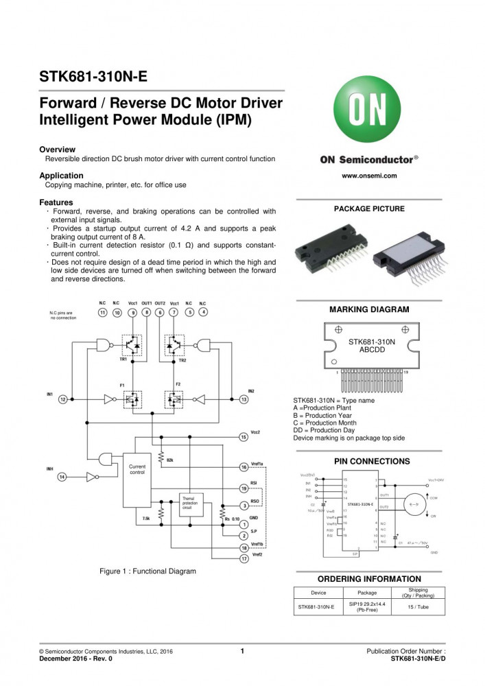 STK681-310N-E technical document page 1