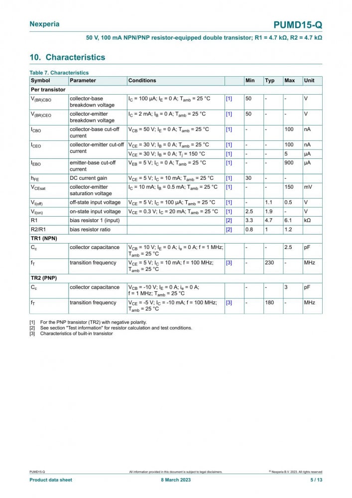 PUMD15-QX datasheet page 5