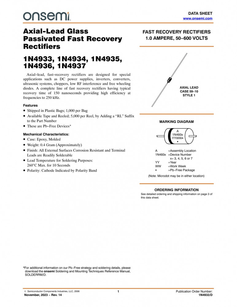 1N4935RLG datasheet page 1