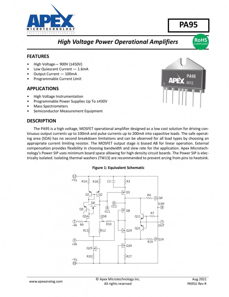 PA95 datasheet page 1