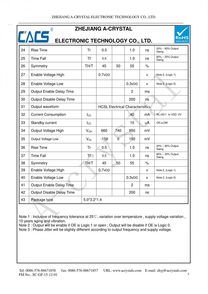 POSC5032J specification page 3