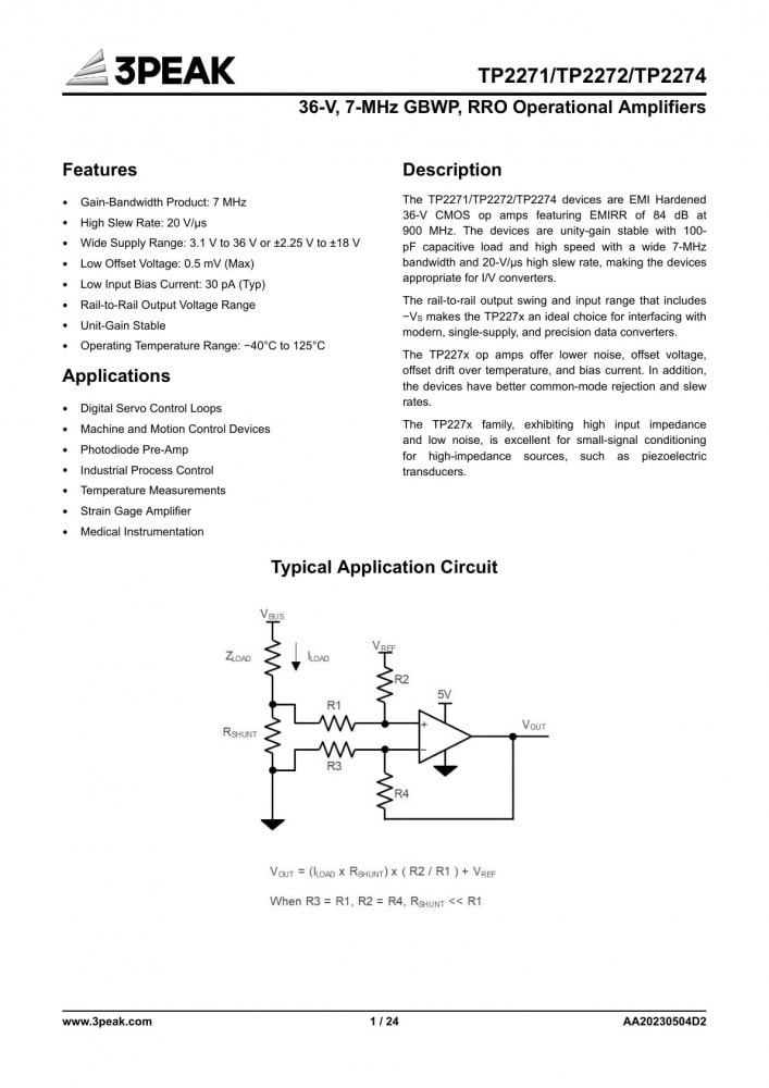 TP2272 datasheet page 1