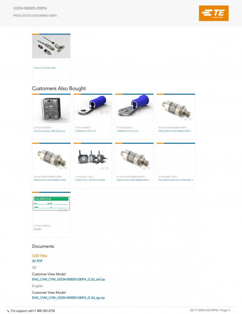 U5254-000005-030PA technical document page 3