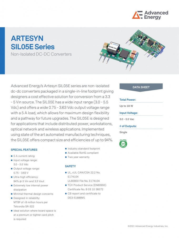SIL05E datasheet page 1