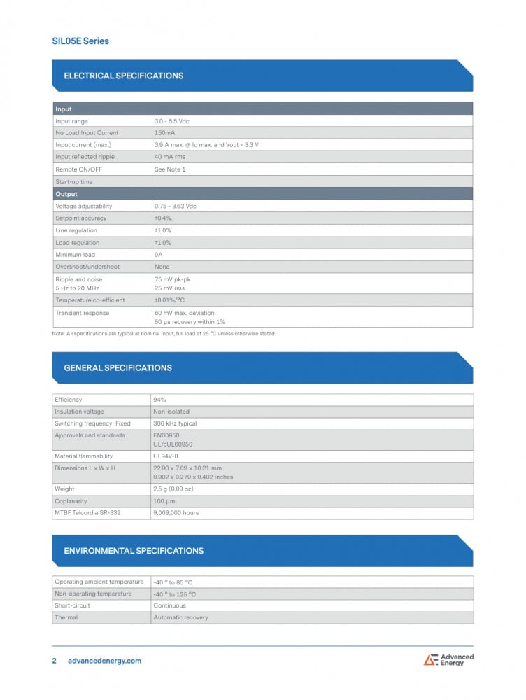 SIL05E datasheet page 2