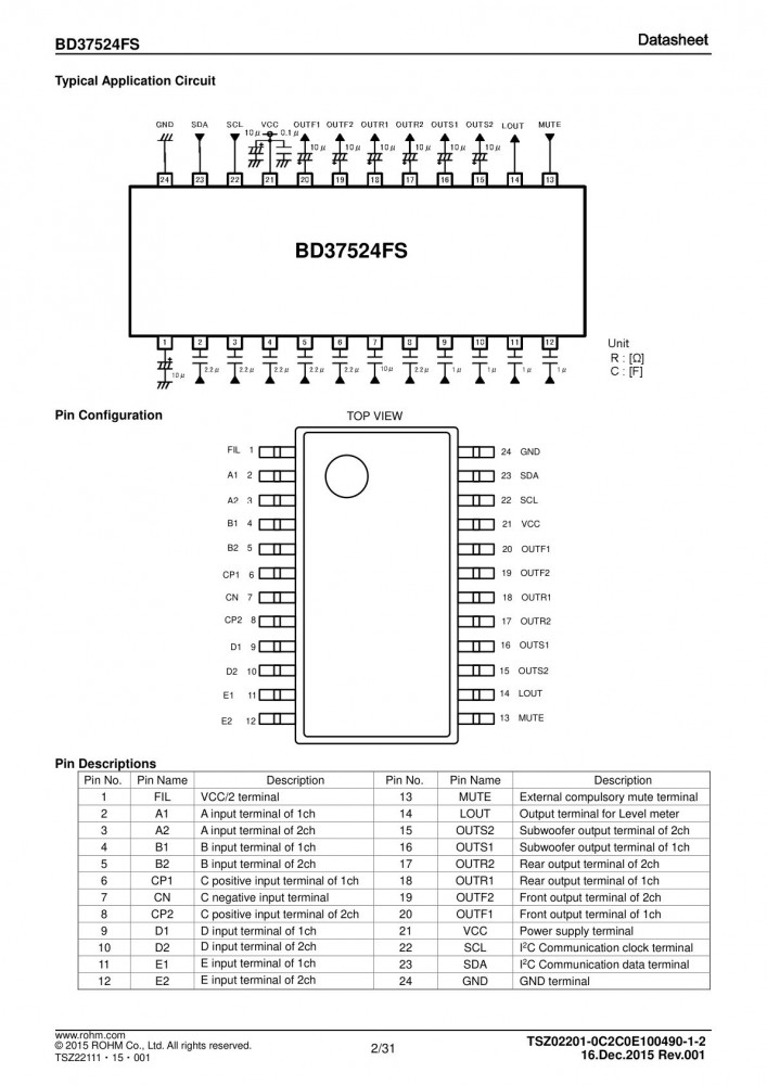 BD37524FS-E2 datasheet page 2