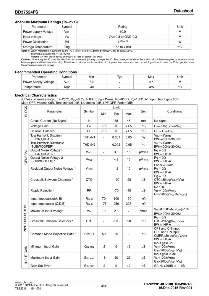 BD37524FS-E2 datasheet page 4