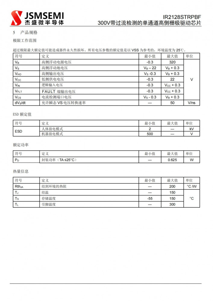 IR2128STRPBF-JSM datasheet page 3