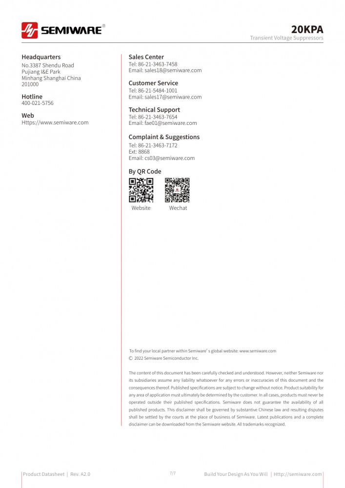 SEMIWARE 20KPA104A datasheet page 7