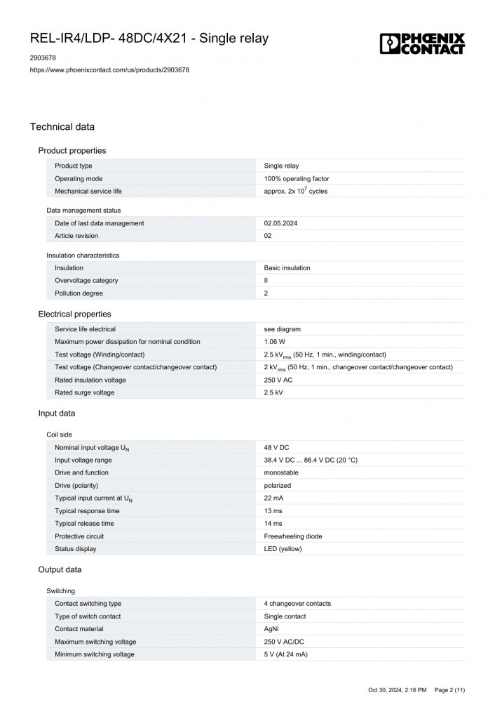 Phoenix Contact 2903678 technical document page 2
