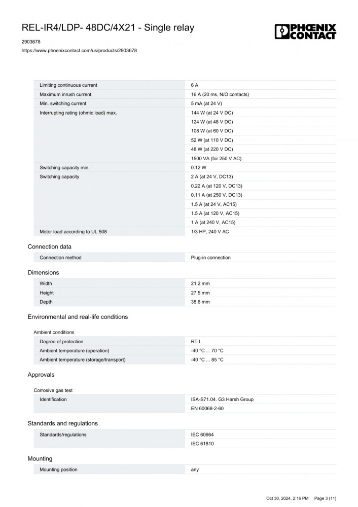 Phoenix Contact 2903678 technical document page 3
