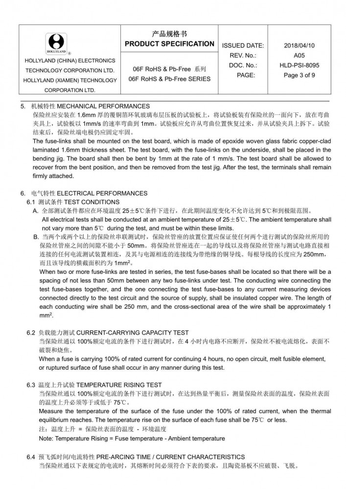 HOLLY 06F datasheet page 3